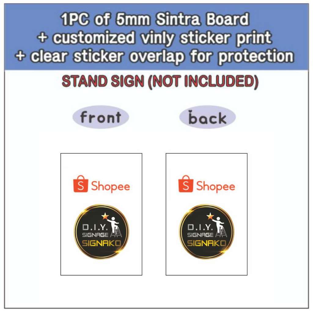 Double Sided Stand Signage / Floor Sign Sintra Board Menu Printing ...