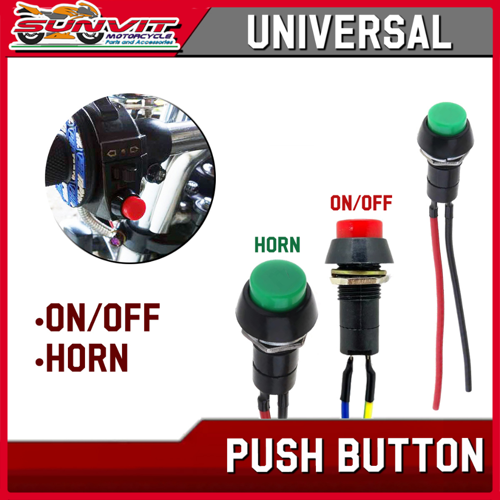 MOTORCYCLE PUSH BUTTON SWITCH 2 WIRE ON/OFF & HORN | Shopee Philippines