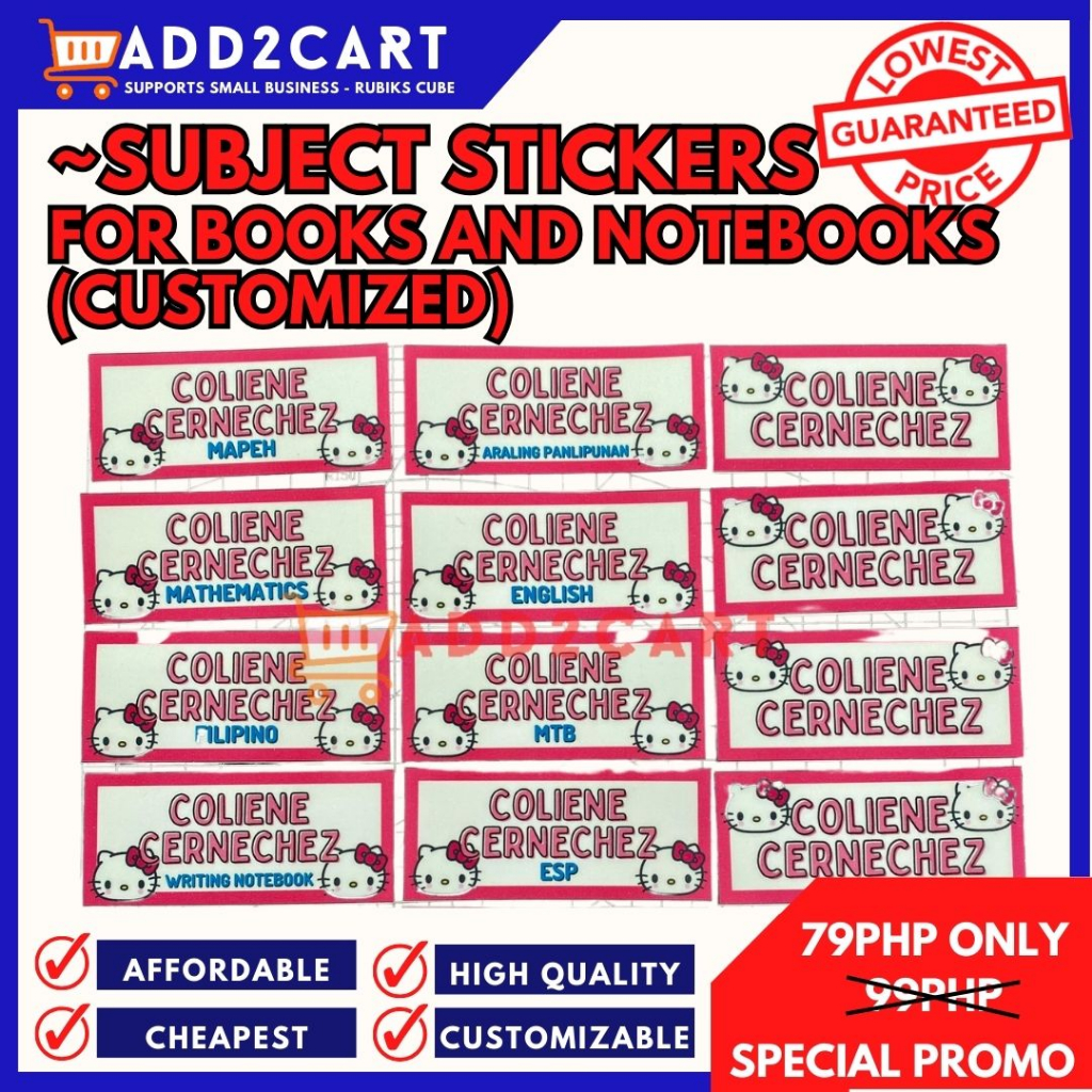 Subject Sticker CUSTOMIZED Waterproof Premium Design High Quality ...