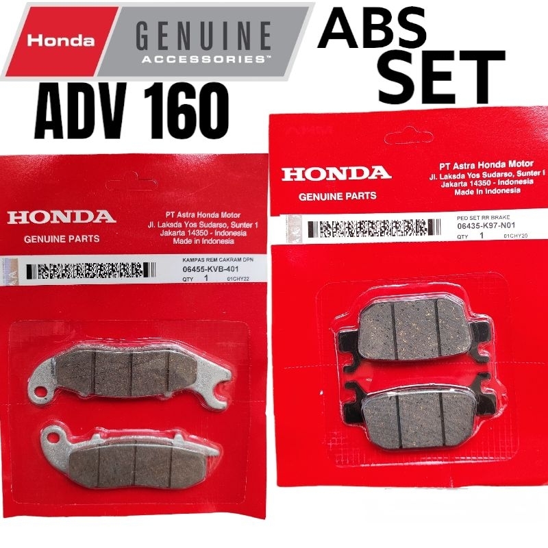HONDA ADV 160 Brake Pads SET Front Rear Genuine Parts ABS | Shopee ...