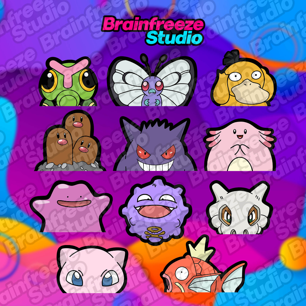 Pokémon 2 Stickers - Glossy Waterproof Tear Resistant Peeker Car ...