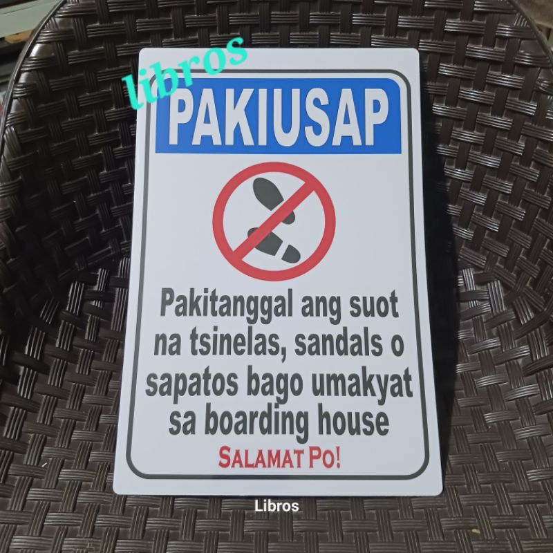PVC A4 size Signage Pakitangal ang suit na tsinelas | Shopee Philippines