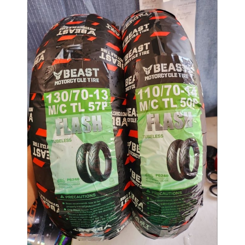 PCX STOCK TIRE PAIR| BEAST FLASH WITH FREE SEALANT AND PITO | Shopee ...