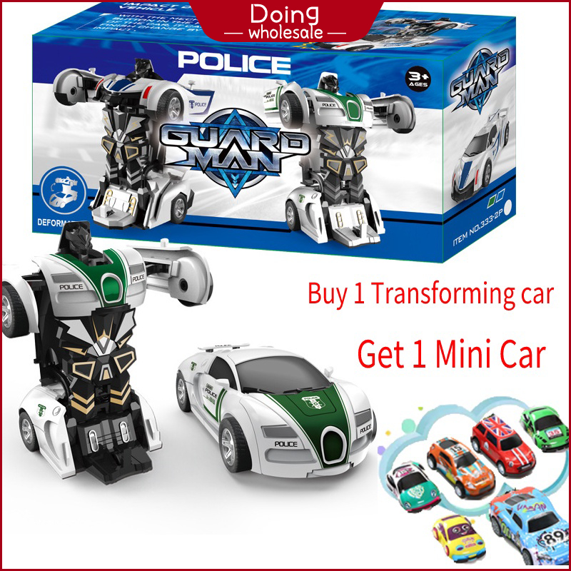 Transformers Robot Police Car Automatic Deformation Toys Bump ...