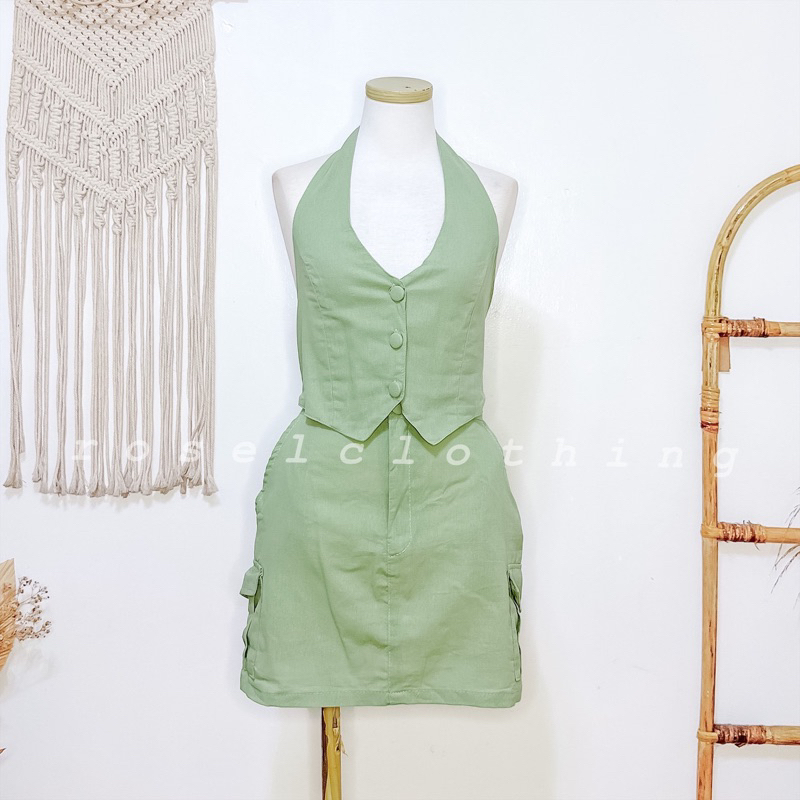 Tamara Set ( Vest Blazer & Cargo Skirt) | Shopee Philippines