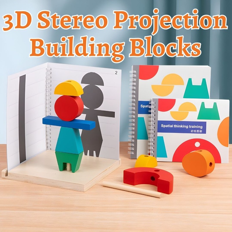BB 3D Stereo Projection Building Blocks Spatial Visualization Toy for ...