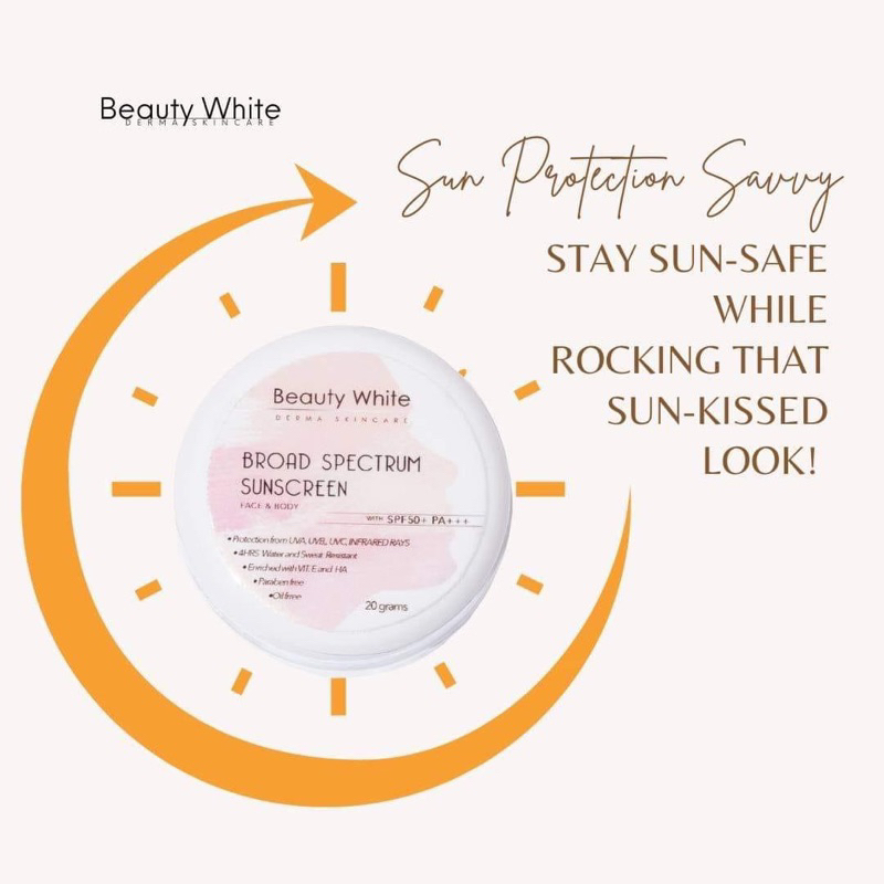 BROAD SPECTRUM SUNSCREEN SPF50 pa+++ by Beauty White | Shopee Philippines