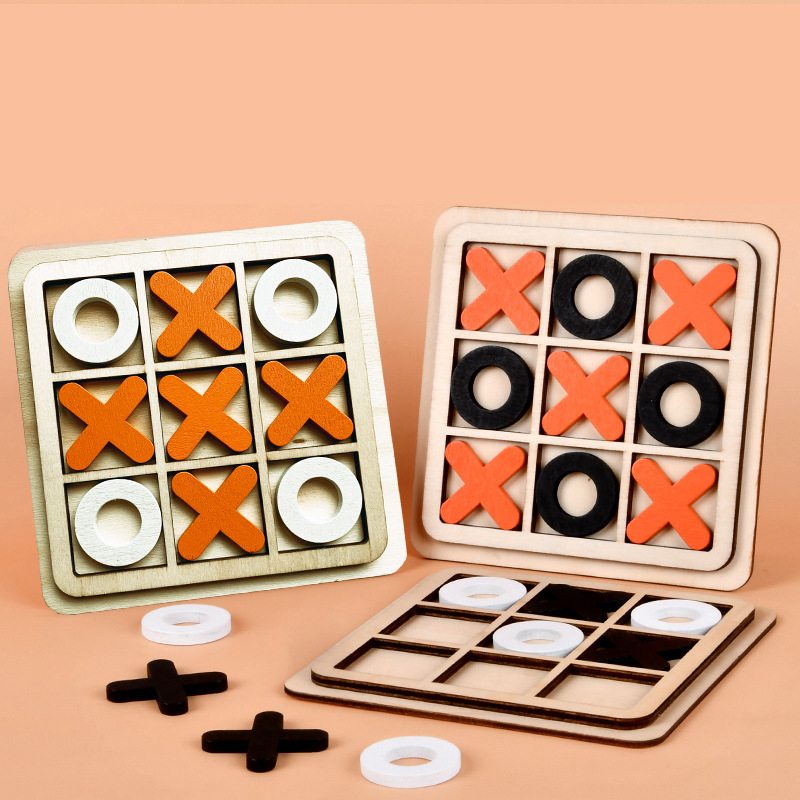 XOX Tic Tac Toe Wooden Kids Board Game Educational Toys | Shopee ...