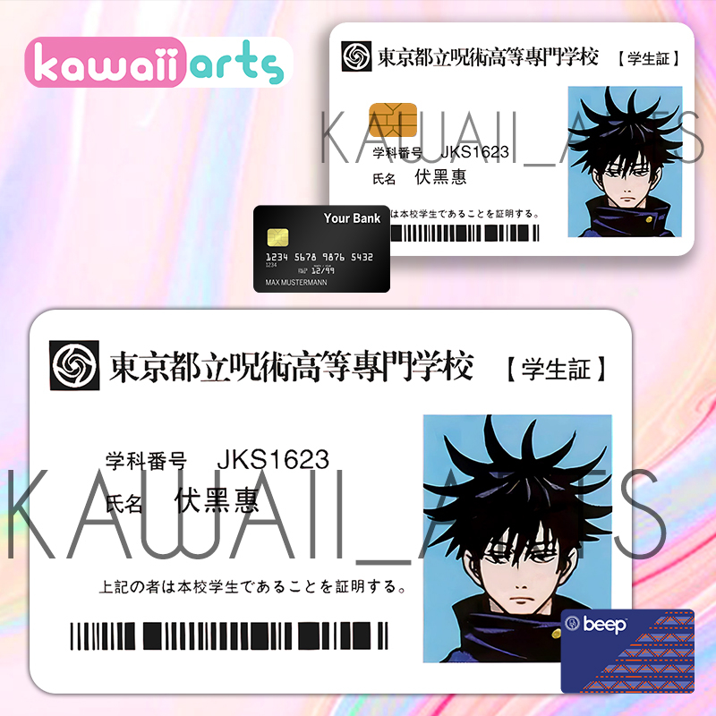 JUJUTSU KAISEN ID - CARD SKIN STICKER ( ATM / BANK / BEEP / LOYALTY ...