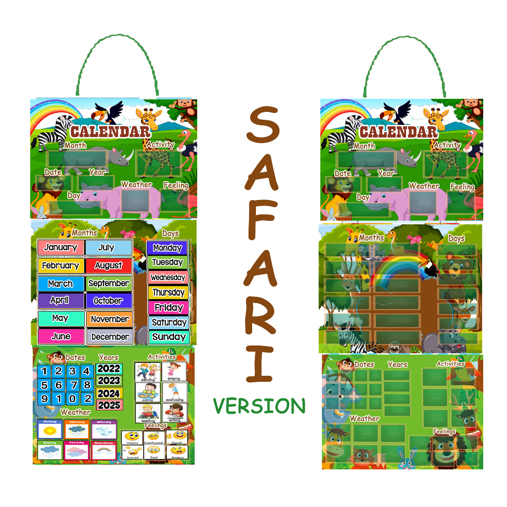DIY Calendar for Teacher and Student SAFARI THEME | Shopee Philippines