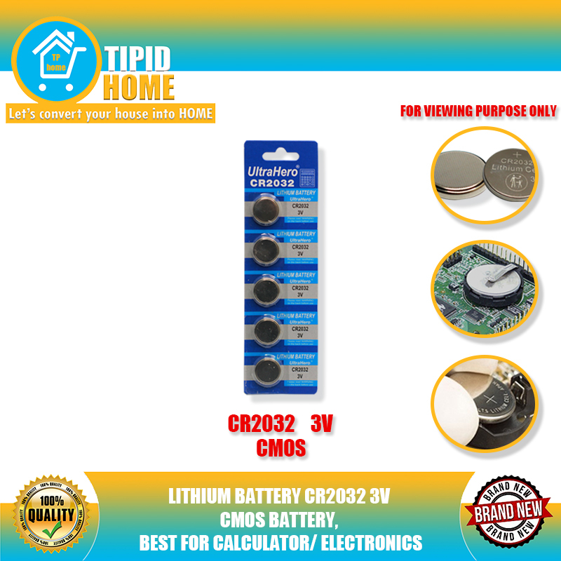 LITHIUM BATTERY CR2032 3V CMOS BATTERY, BEST FOR CALCULATOR ...