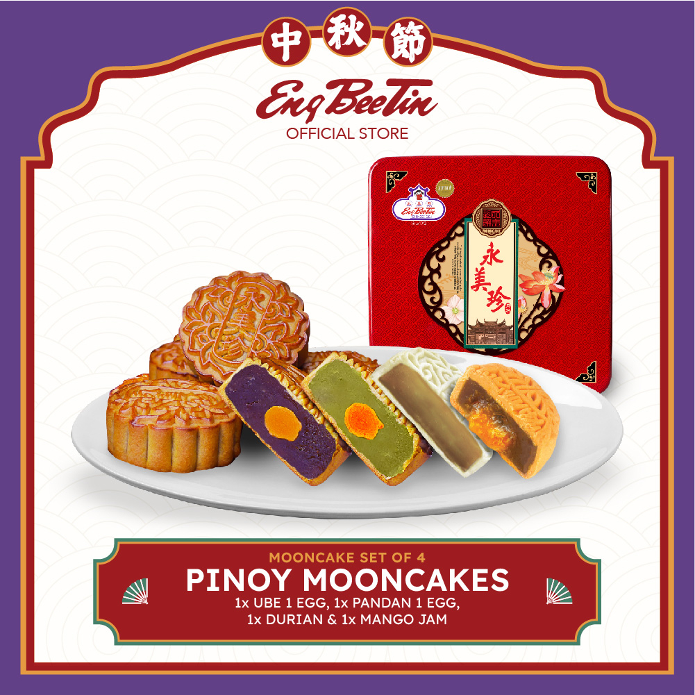 Eng Bee Tin Mooncake 4-in-1 Pinoy Mooncakes: Durian, Mango Jam, Ube 1 ...