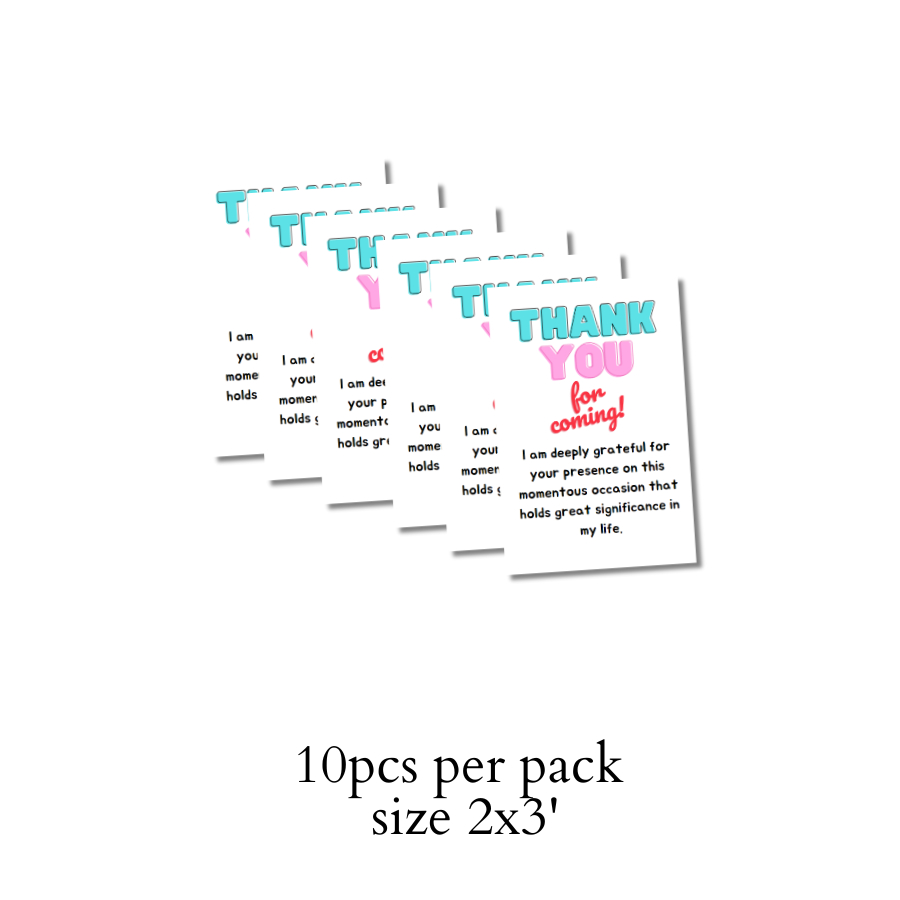 Thank You Note Message for Guest Happy Birthday Giveaways | Shopee ...