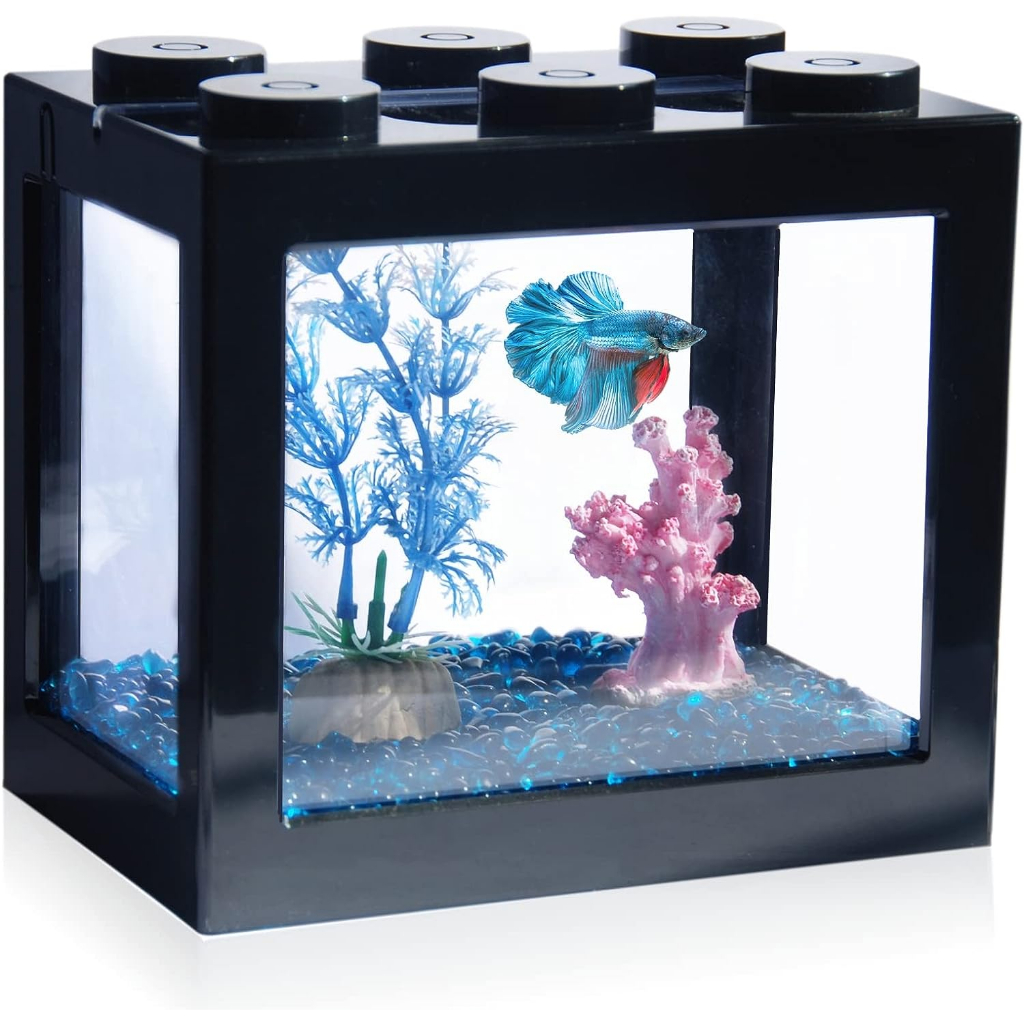 Mini Aquarium Block Betta Guppy Fish Tank Stackable Lego Block | Shopee ...