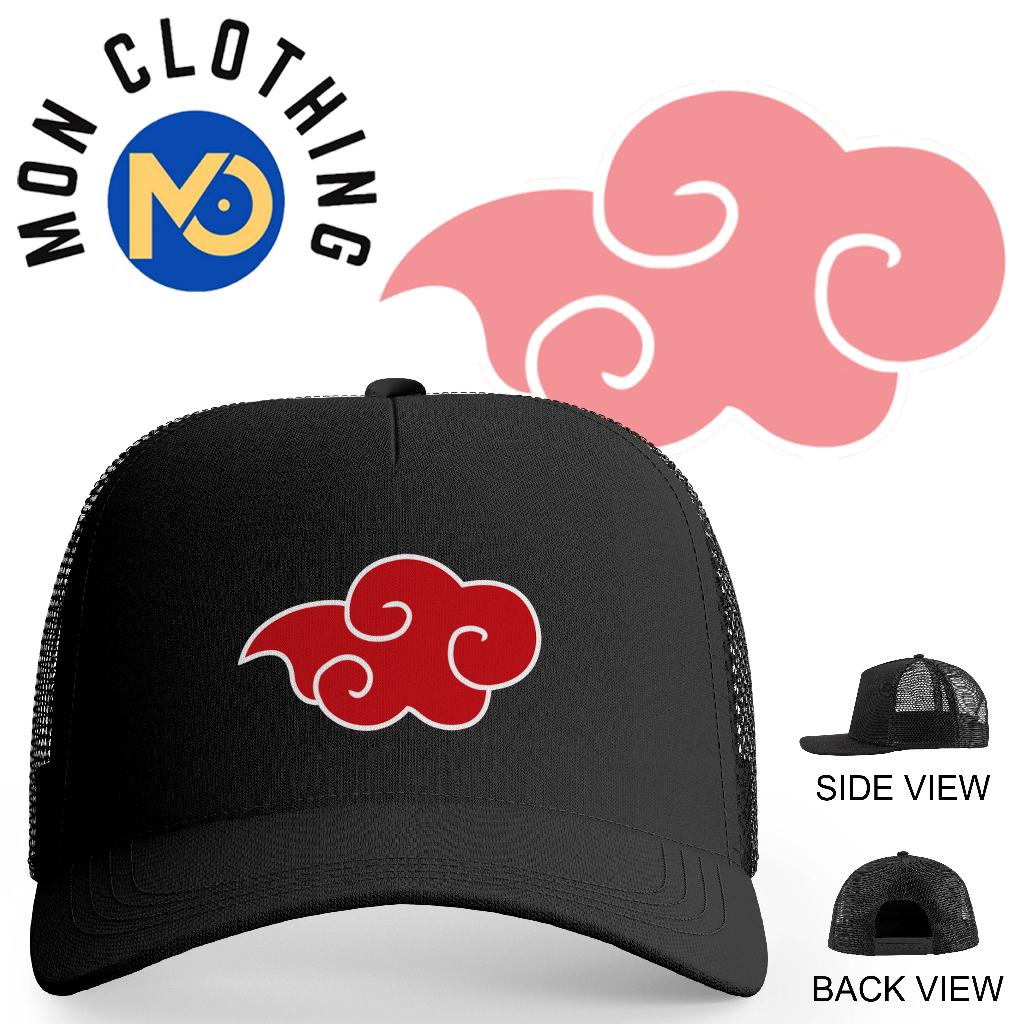 Akatsuki Cloud Logo Naruto Shippuden Mesh Cap Net Cap Unisex | Mon ...