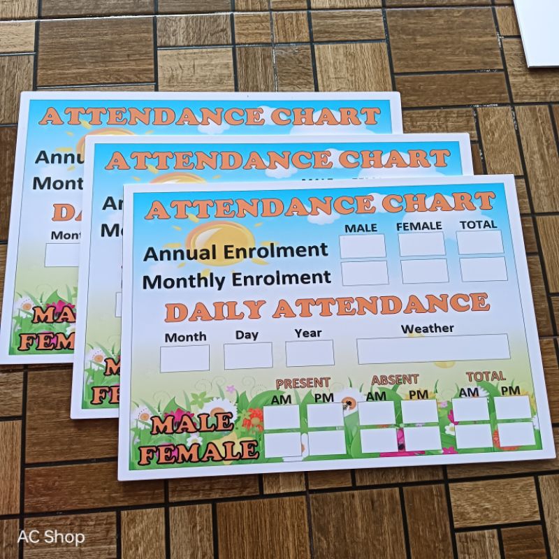 Attendance Chart A3 size Sintra Board Laminated | Shopee Philippines