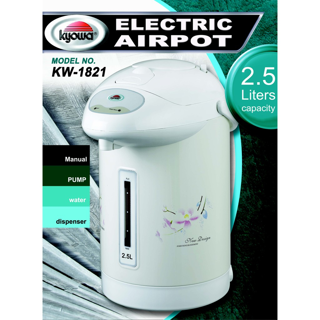 Kyowa KW-1821 Electric Airpot 2.5L (White) KW1821 (Houseware Express) | Shopee Philippines