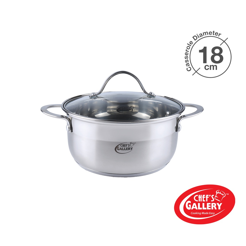 Chef's Gallery Stainless Steel Casserole 18cm | Shopee Philippines