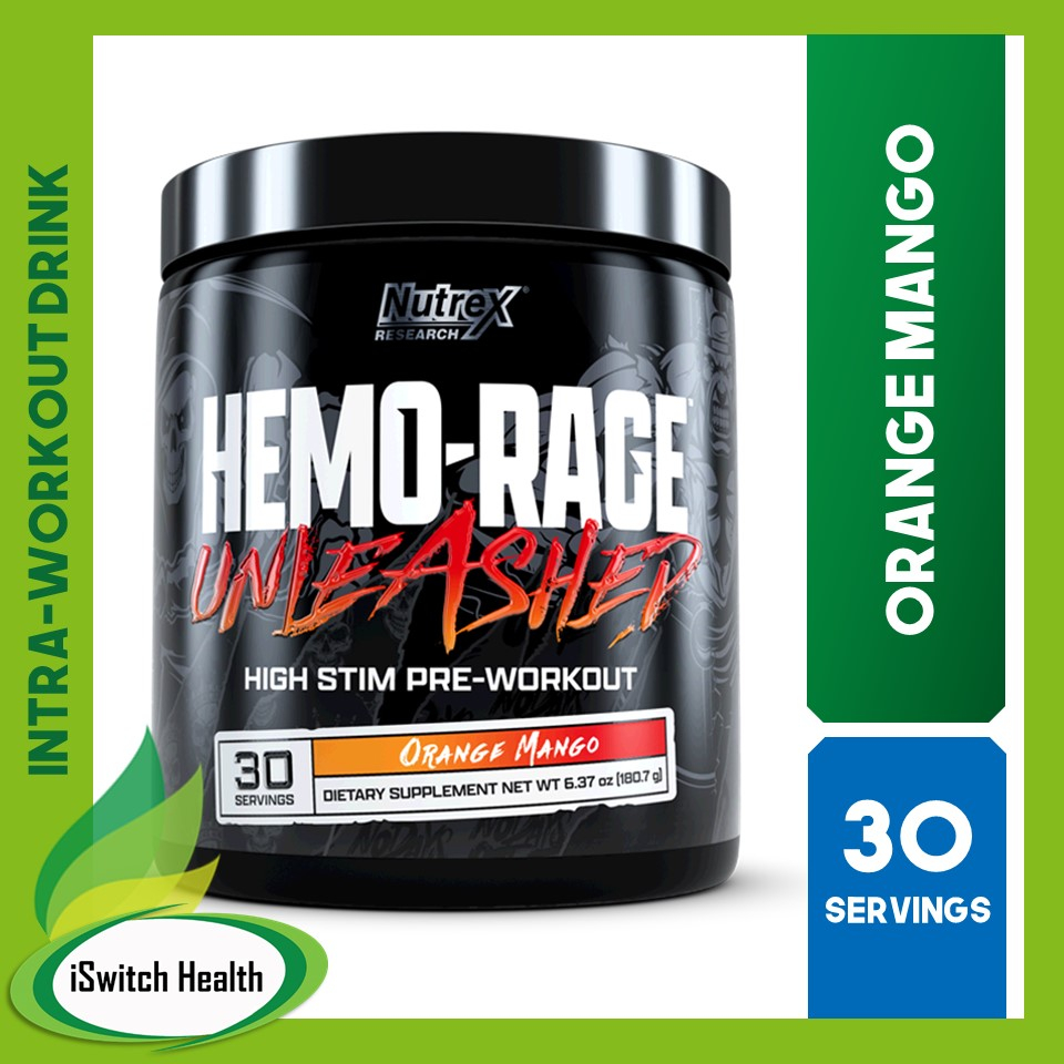 Nutrex Hemo-Rage Unleashed Hight Stim Pre-Workout - 30 Servings | Pre ...