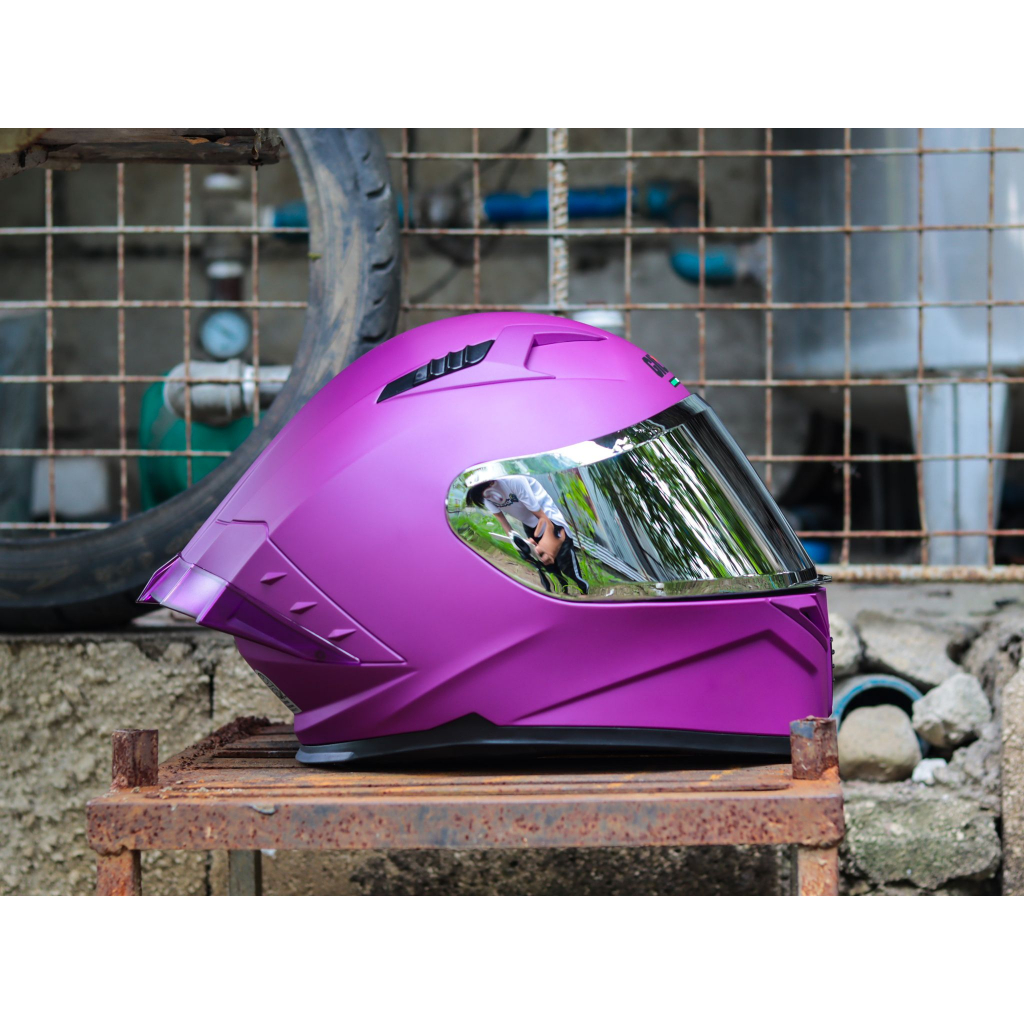 GILLE HELMET 843 CIRCUIT MATTE PURPLE WITH FREE CLEAR LENS AND SPOILER ...