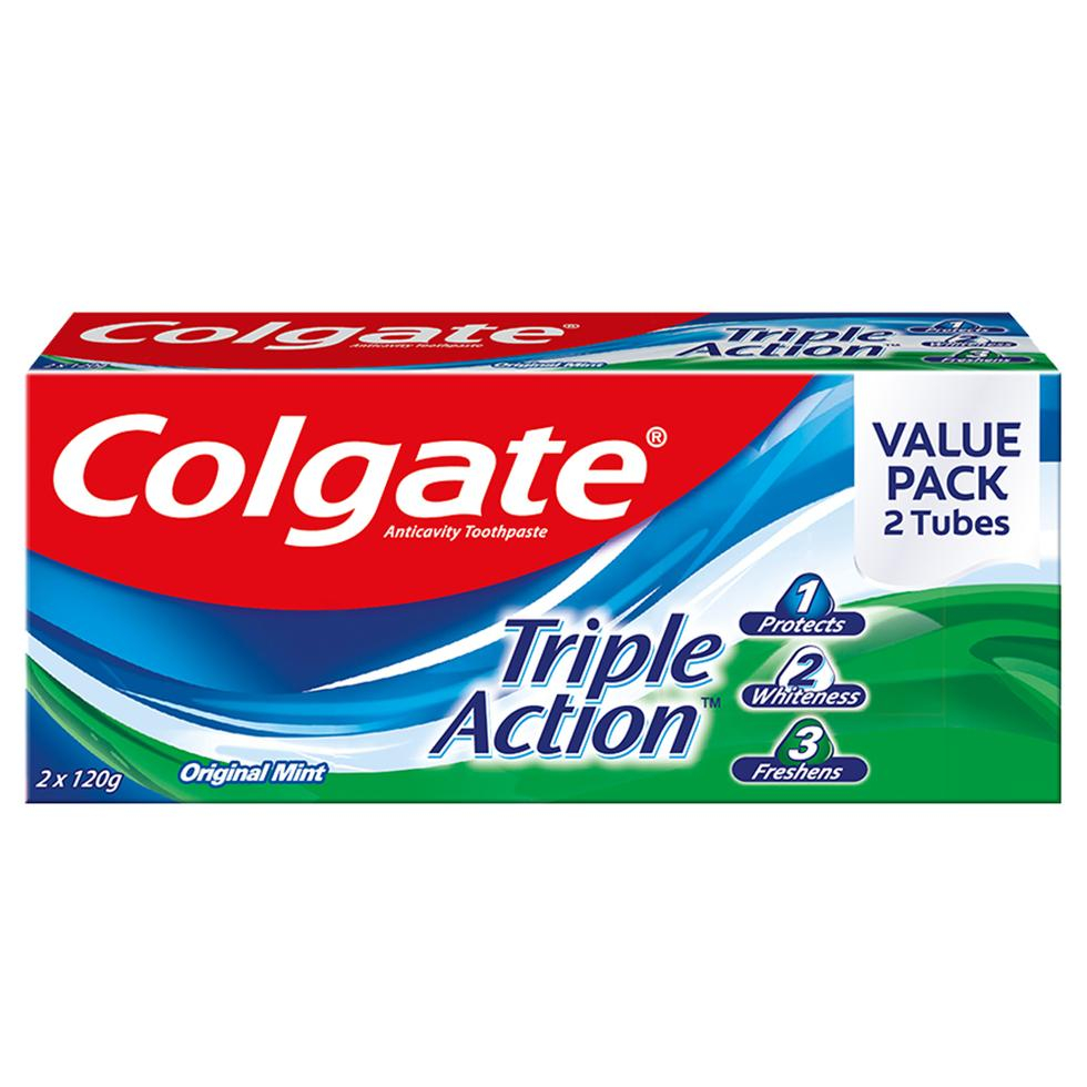 COLGATE TOOTHPASTE TRIPLE ACTION VALUE PACK 120GX2S | Shopee Philippines