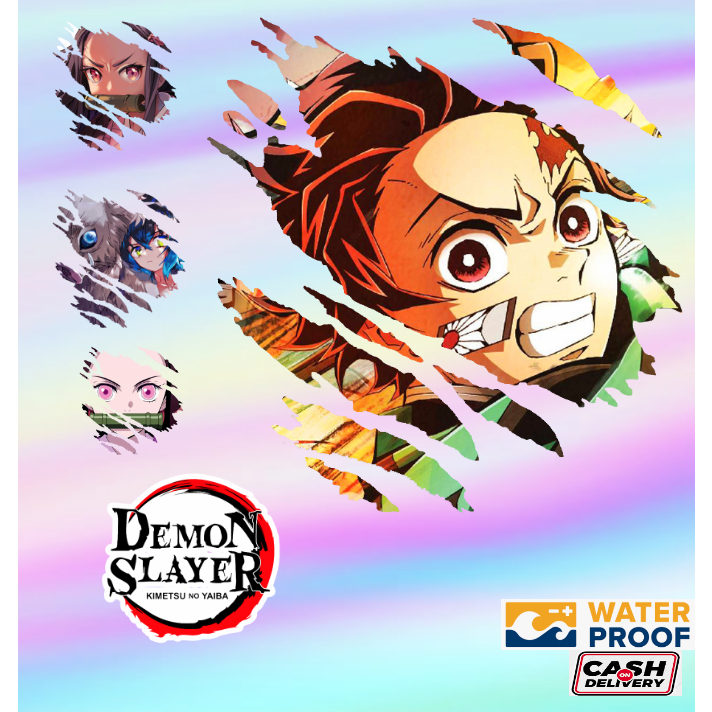 Demon Slayer Stickers Scratch Sticker Tumblers Motorcycle Waterproof ...
