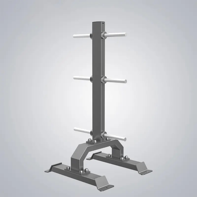 Weight Plate Rack Tree Storage Stand with 4 Olympic Standard Bar Holder ...