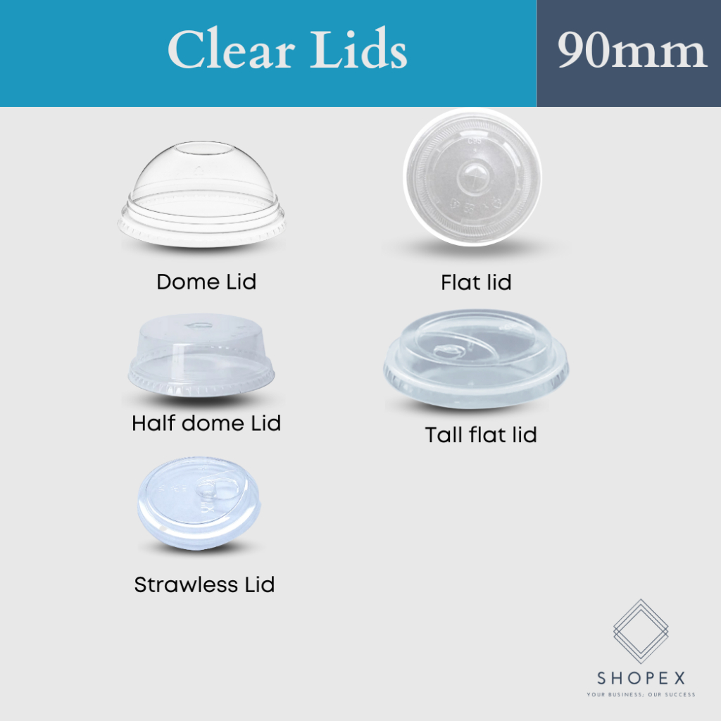 [100pcs] 90mm Trasparent Lids/ Flat Lid/Dome lid/Halfdome lid ...