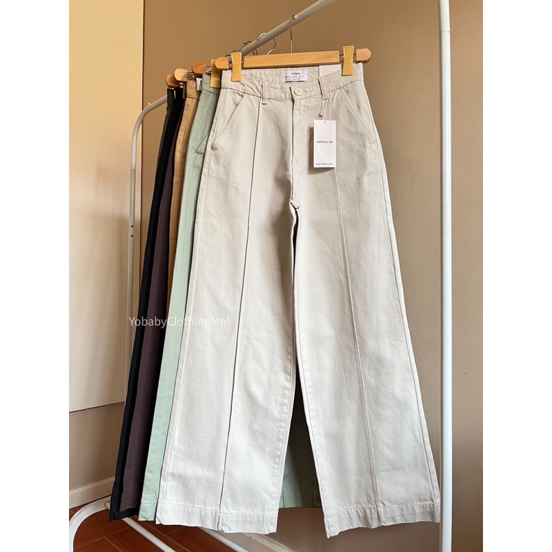 Cttn On Wide Leg Trousers | Shopee Philippines