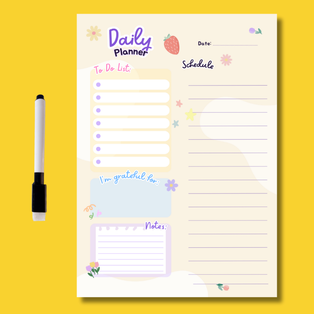 Daily Planner Board Schedule Magnetic Organizer Chart Ref Laminated A4 ...