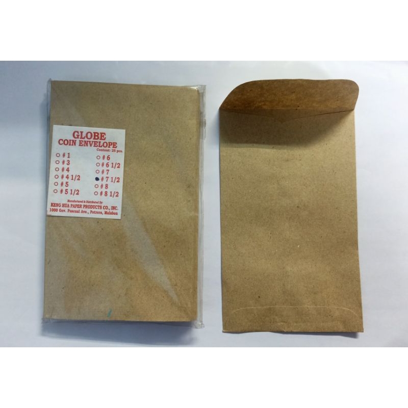 Globe Coin Envelope Pay Envelope 25 Pieces /pack | Shopee Philippines