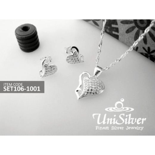 Unisilver 925 Sterling Silver Necklace Set (SET106-101018) | Shopee ...