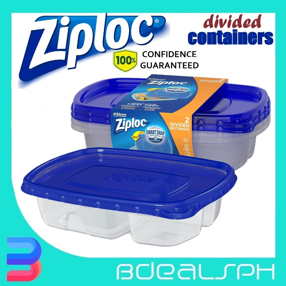 Ziploc Rectangle Divided Food Container With Lid Set | Shopee Philippines