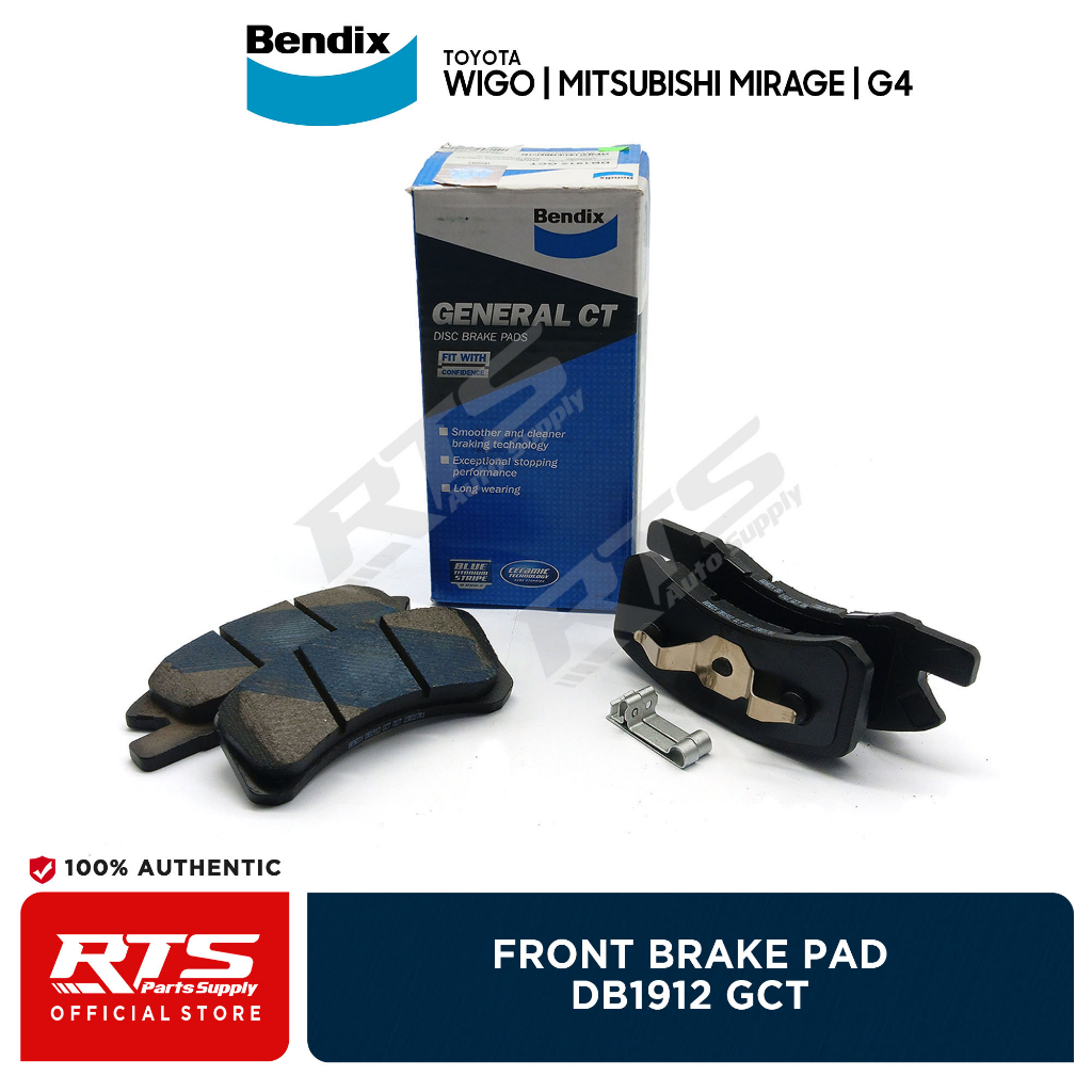 Bendix Front Brake Pad For Toyota Wigo E Manual 2014-2016 DB1912 GCT ...