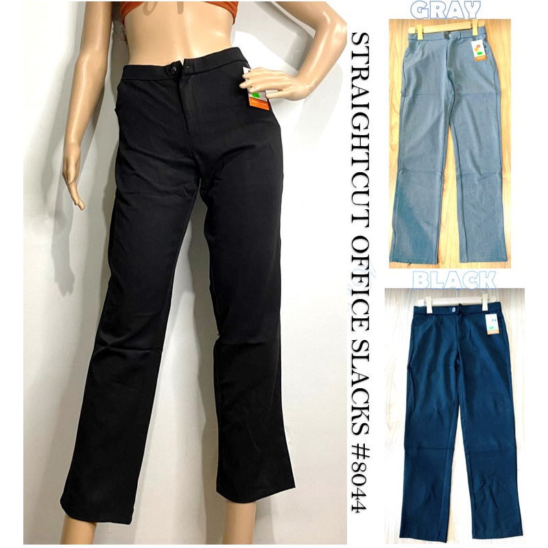 SALE! (M-4XL) Plussize Straightcut Slacks Double Layer High Waist w ...