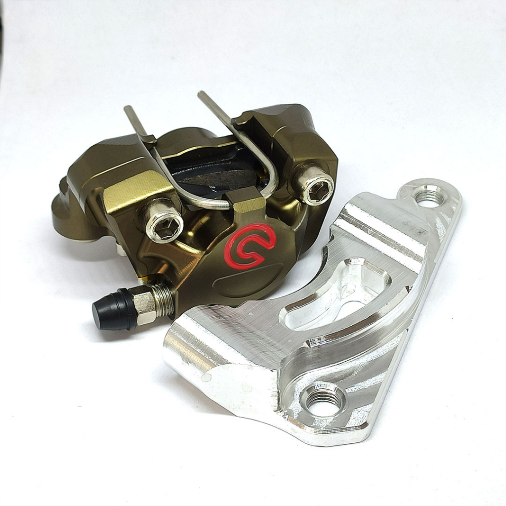 BREMBO DORAEMON 2 POT BRAKE CALIPER WITH BRACKET WAVE / XRM / MIO ...