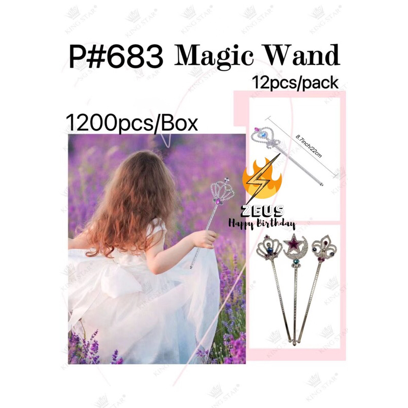 Magic wand baby girl happy birthday party Decoration 22cm | Shopee ...