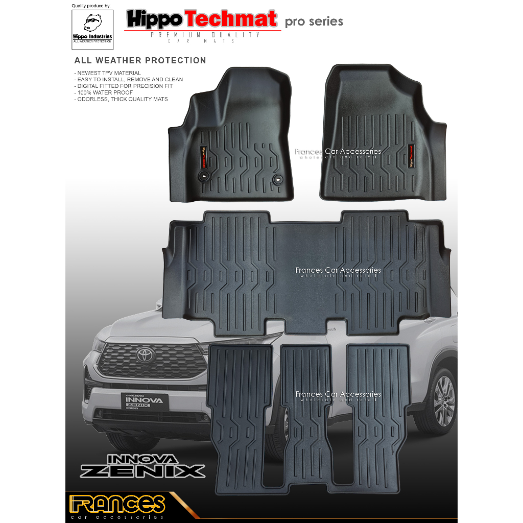Toyota Zenix 2023-2025 1st-3rd row Pro Serries Hippo Techmat Thailand ...