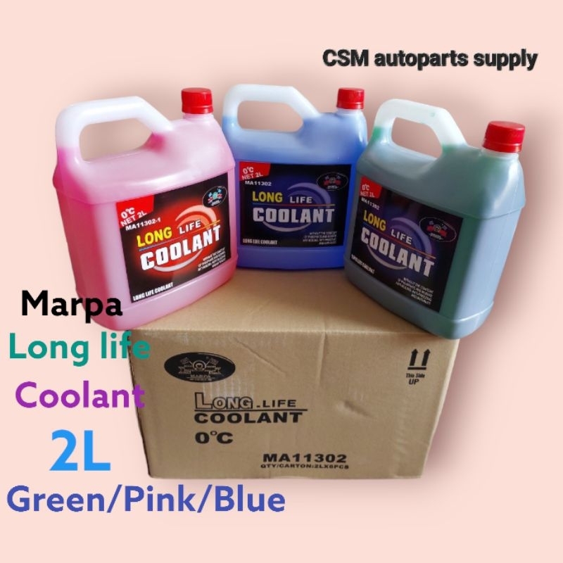 Long Life Radiator Coolant 2L Green/Pink/Blue(ready to use) | Shopee ...