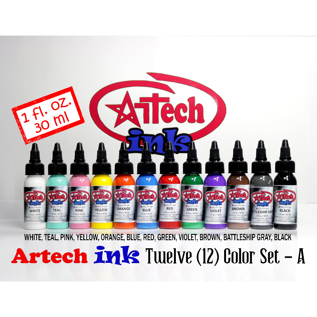 ARTECH INK Tattoo Ink [Twelve (12) Color Set - A] by BONG ARQUINES ...
