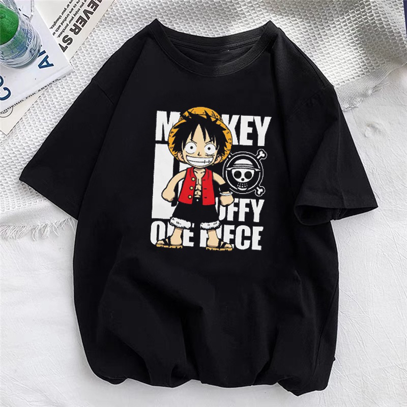 Anime Luffy Graphic Print Men's T-shirt Korean Oversized Tops Unisex ...