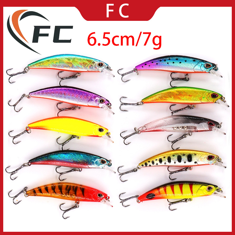 Fish bait Fishing Gear 6.5cm/7g Sinking Minnow Fishing Lure Water Long Throw Lure Hard Bait ...