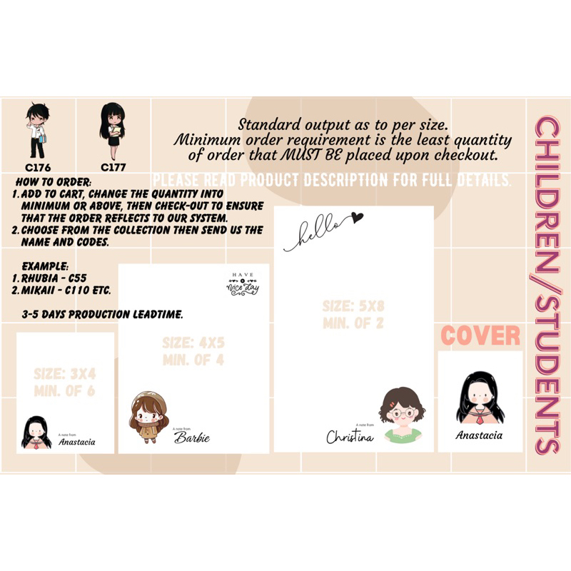 PERSONALIZED NOTEPADS - CHILDREN AND STUDENT CHIBIS DESIGN | Shopee ...
