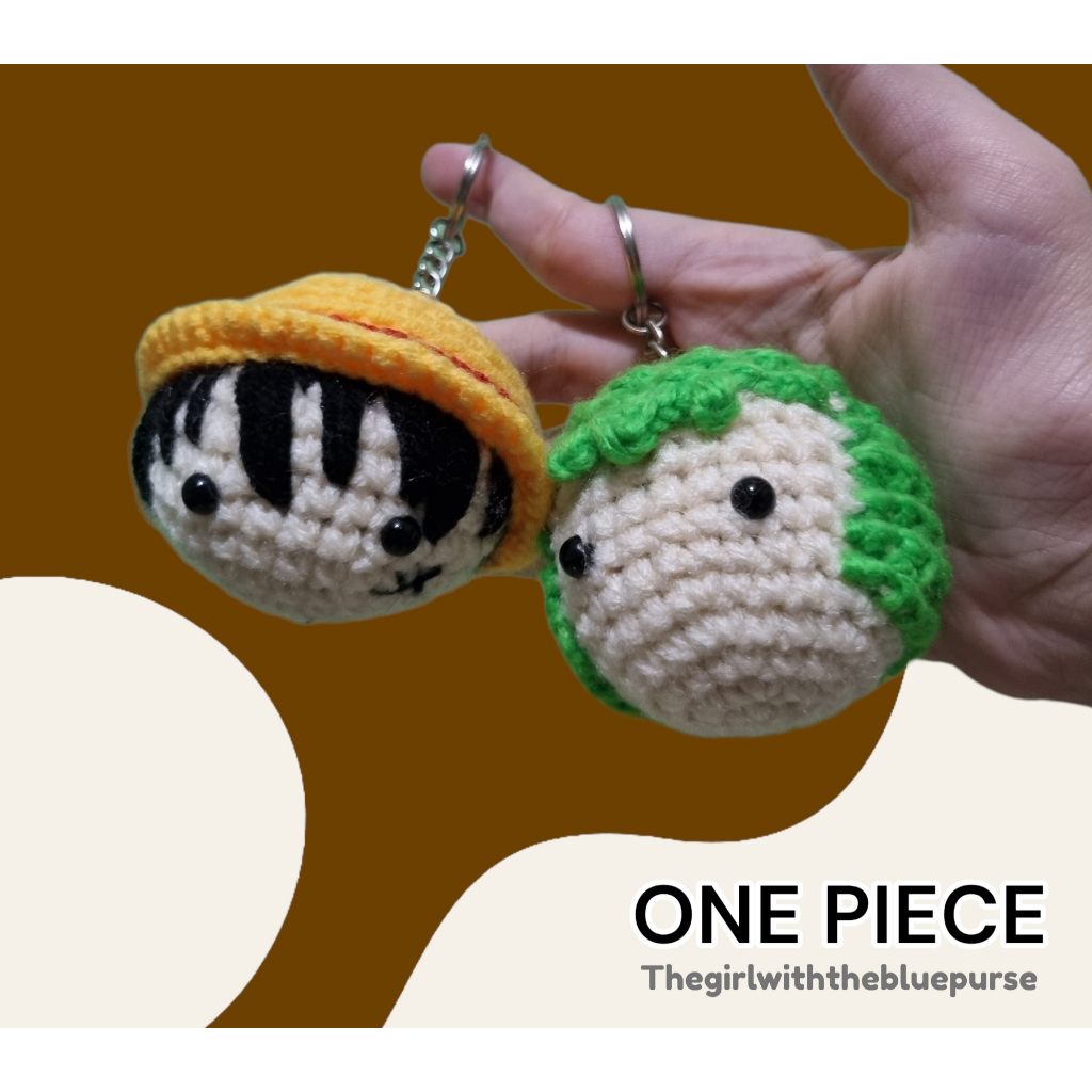 TGBP One Piece Monkey D Luffy Roronoa Zoro Crochet Keychain Cute Bag ...