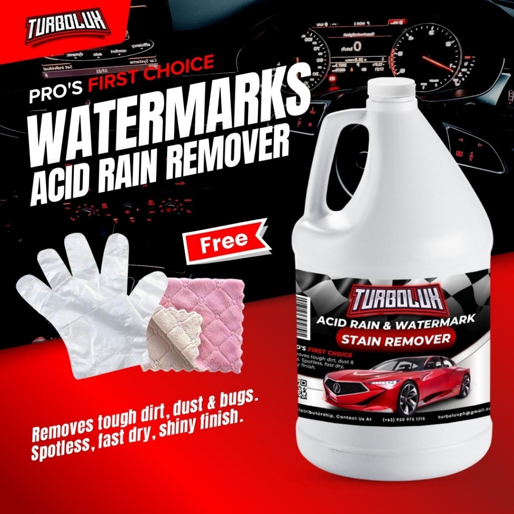 Turbolux Watermark and Acid Rain Stain Remover 1 Gallon with FREE Towel ...