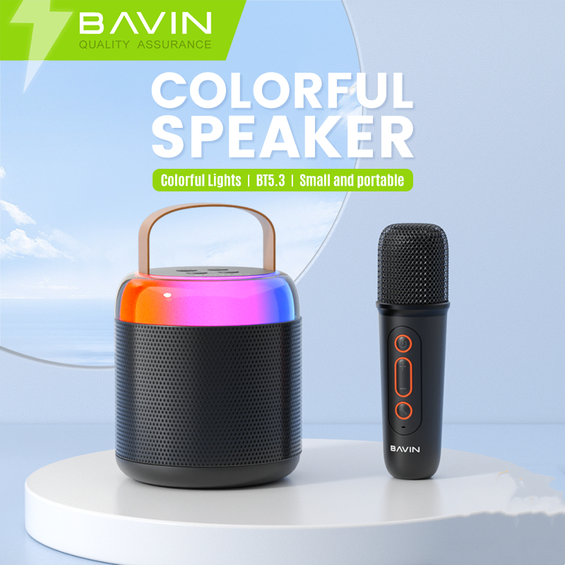 BAVIN BM19 Portable na may Mic RGB Ambient Light Effect, Dream Light Handheld Bluetooth Mini ...