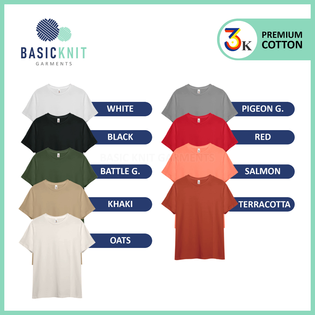 3K PREMIUM COTTON Round Neck T-shirt | Shopee Philippines