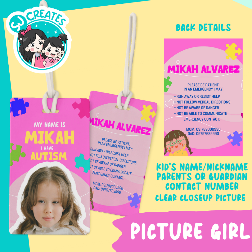 Personalized Autism | Down Syndrome | ADHD PVC Identification Card ...