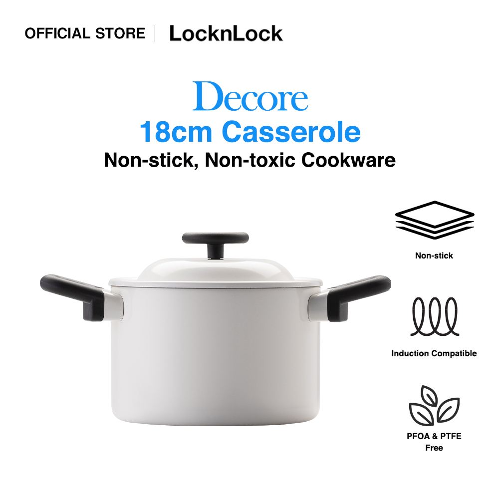 LocknLock Decore Non Stick Sauce Pot 18cm | Ceramic Coated, Induction ...