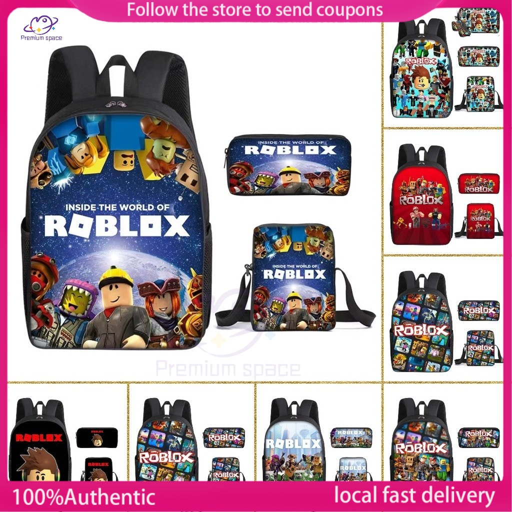 Roblox Student School Bag Meal Bag Pencil Case Robles Printed Backpack ...